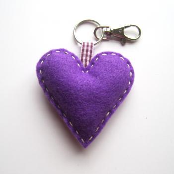 Purple Love Heart Keyring Charm on Luulla